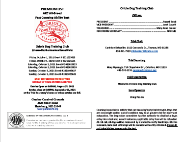 ODTC FCAT Premium Oct 2021 Img | Oriole Dog Training Club